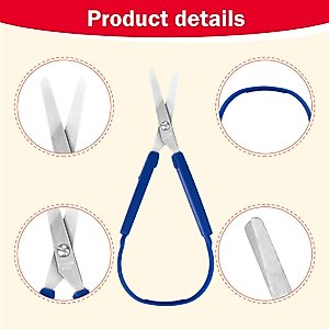 2 Pcs Loop Scissors Grip Scissors Adaptive Cutting Scissors Loop Handle Easy Self Opening Scissors Mini Loop Scissor for Kids Children Toddler Adults Special Needs, Paper Cutting Sewing Work Art Craft