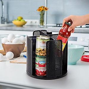 Eorbow 2 Pack Coffee Cup Dispenser, Rotatable 4 Compartment Cup and Lid Holder, Plastic Paper Cup Storage Organizer for Office Restaurant Breakroom Coffee Station Bar Buffet Kitchen Countertop