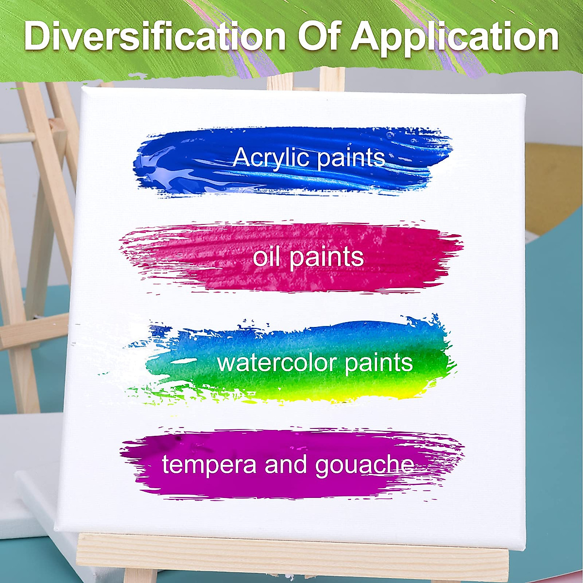 4 Packs Stretched Canvases for Painting with 3x5in,5x7in,8x10in,10x12in, Primed Canvas,Blank Painting Canvas for Oil & Acrylic Paint.