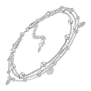 Silpada 925 Sterling Silver Anklet for Women, Ankle Bracelet, Jewelry Gift Idea,'Spice of Life', 9" + 1"