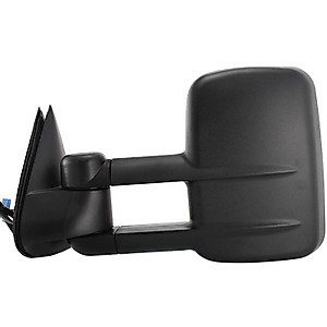 Kool Vue Power Heated Towing Door Mirrors Compatible With Chevrolet Silverado 1500 2003-2006 Manual Fold With Spotter Glass; Without Signal Light, Memory, Puddle Lamp & Auto-Dimming Textured Pair