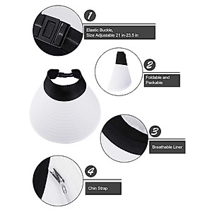 2 Pieces Sun Visor Hats Wide Brim Visor Hats Adjustable Large Brim Summer Beach Caps for Women (Color Set 3)