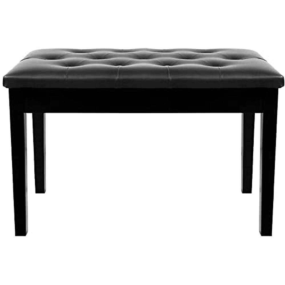 MICHYUGM Piano Bench with Padded Cushion and Music Book Storage Compartment, Duet Wooden Seat, 13.7 x 29.5 x 20 inches, Load 440lb Black