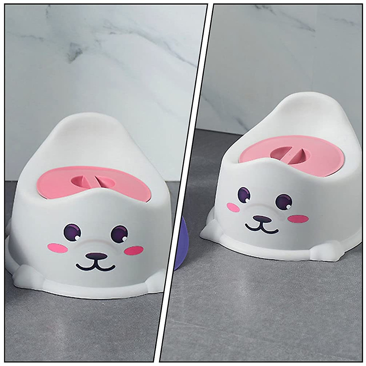 Kisangel Portable Seat Baby Potty Training Cute Grey Seal Toddlers Potty Baby Toilet Train for Toddlers Baby Training Toilet Portable Toilet