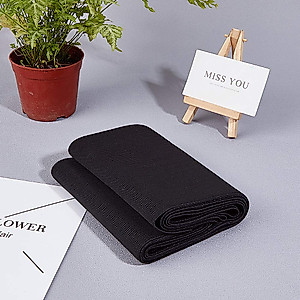 BENECREAT 3.3 Yard/3m 6 Inch Wide Flat Elastic Band Black Heavy Stretch Knit for Garment Sewing Project