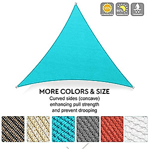 CIELO COLORIDO 20' x 20' x 20' Brown Triangle Sun Shade Sail,95% UV Blockage,Water & Air Permeable, Commercial, Custom Size Accepted