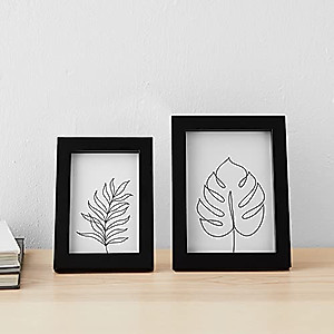 Amazon Basics Photo Picture Frame - 5" x 7", Black - Pack of 2 & Photo Picture Frame - 4" x 6", Black - Pack of 2
