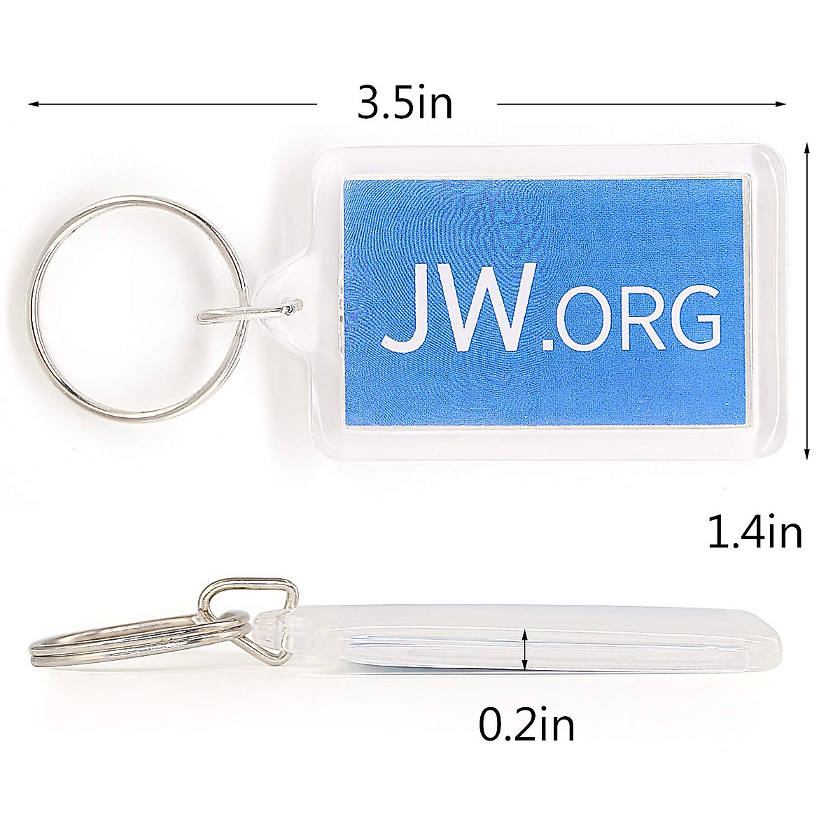 Rectangle Jw.org No Blood Double Sided Key Chain for Jehovah's Witnesses-20 Pieces Pack
