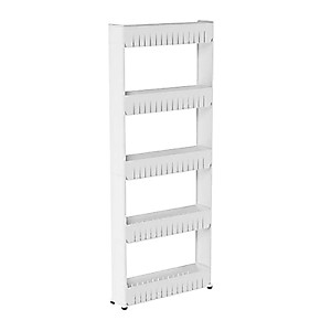 Lavish Home Slim Slide Out 5 Tier Storage Tower with Wheels