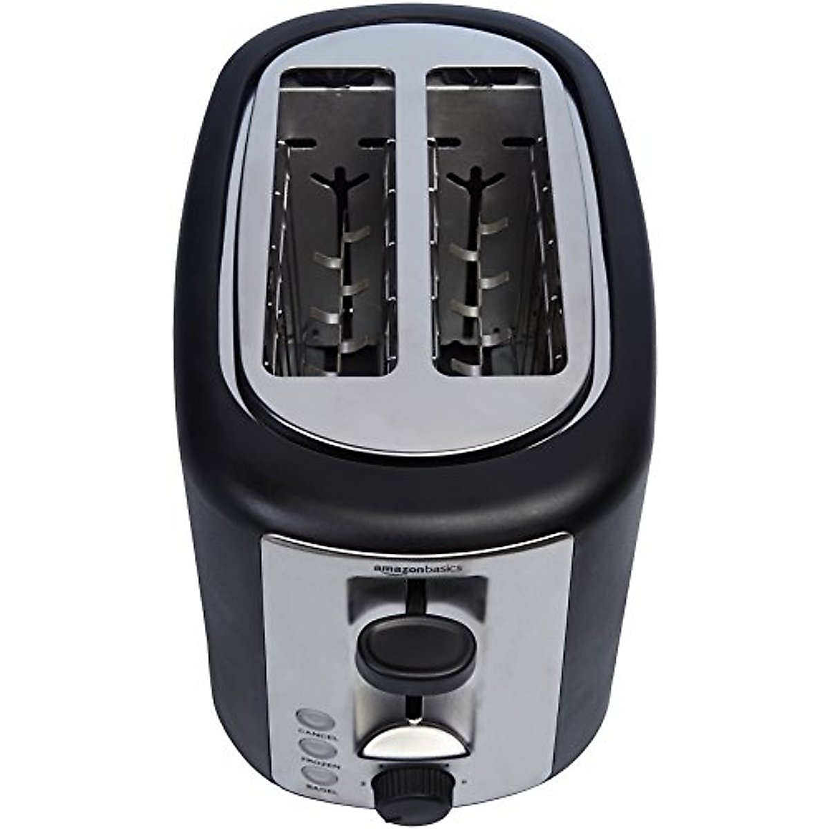 Amazon Basics 2 Slice, Extra-Wide Slot Toaster with 6 Shade Settings, Black
