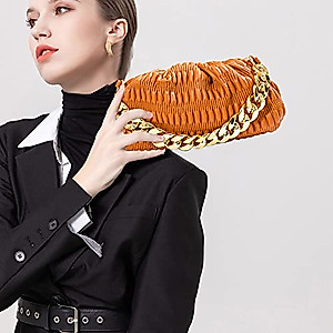 TUGONK Women's Designer Shoulder Bag Ruched Cluch Purse Dumpling Shoulder Bag Chain Pouch Bag for Women