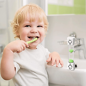 Toothbrush Timer for Kids 2 Minute Sand Timer Smile Pattern Tooth Brushing Sand Timer, Mini Hourglass Sand Clock Set for Kids Boys Girls Oral Hygiene Party Favors (Pack of 2)