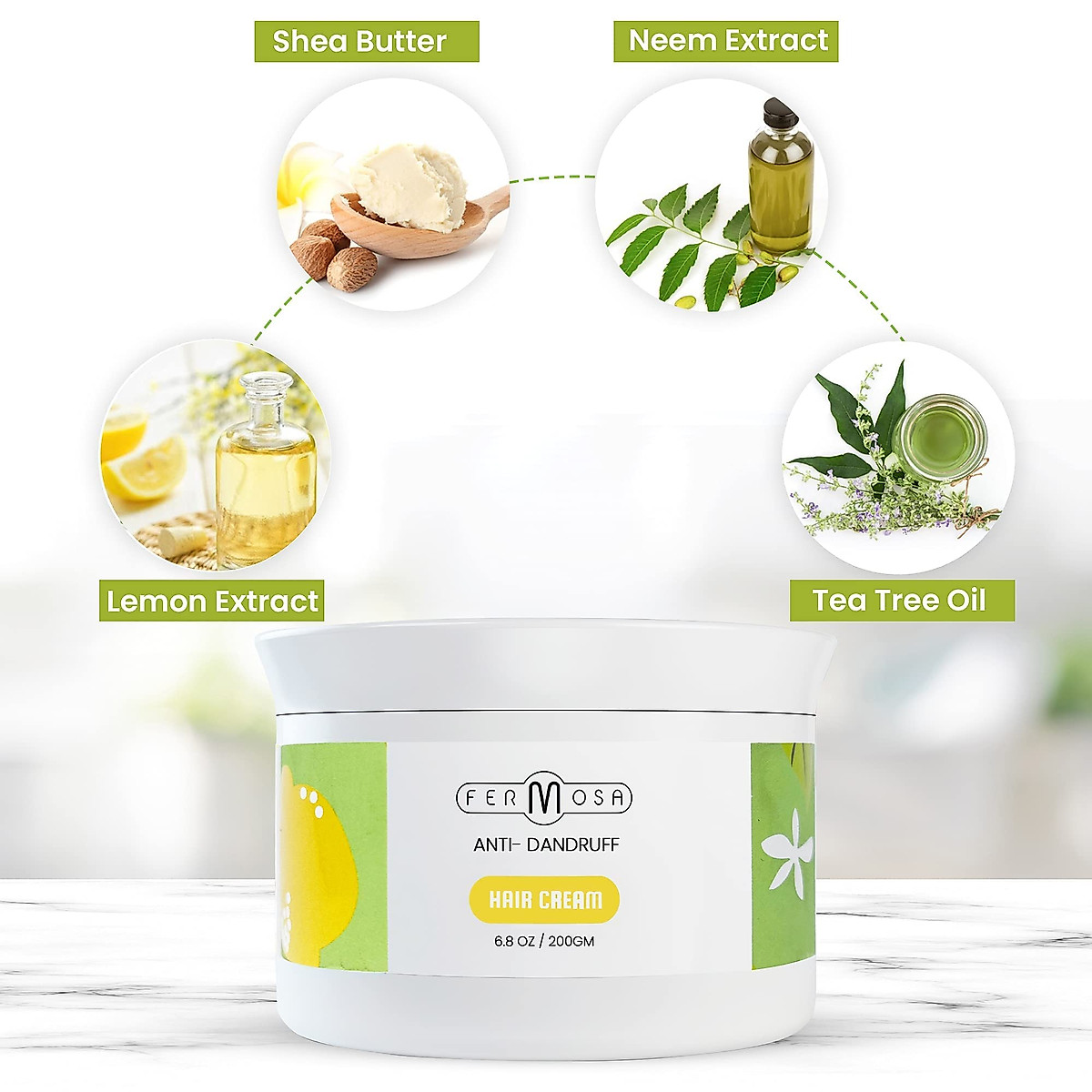 Fermosa Anti Dandruff Hair Cream - Anti Dandruff Moisturizing Cream, Hair Mask for Dry Hair & Scalp- 6.8oz/200g