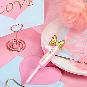 Nuanchu Pink Number 1 Candle Girl Happy Birthday Topper, for Birthday Cake Baking Celebration Reunions Anniversary Party Supplies