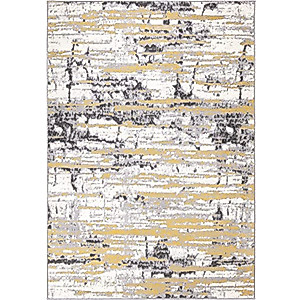 Rugshop Darwin Vintage Abstract Modern Area Rug 7'10" x 10' Yellow