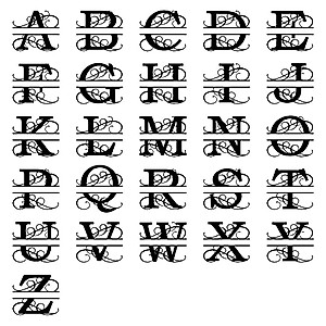 Badger Steel USA - Alphabet Split Wall Decor - Metal Wall Art - 18" X 18" - Black