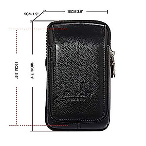 Leather Waist Pack Phone Belt Bag for Men Loop Holster Wallet Cellphone Case Pouch Pack Clip Money Purse for Phone Note Edge Plus