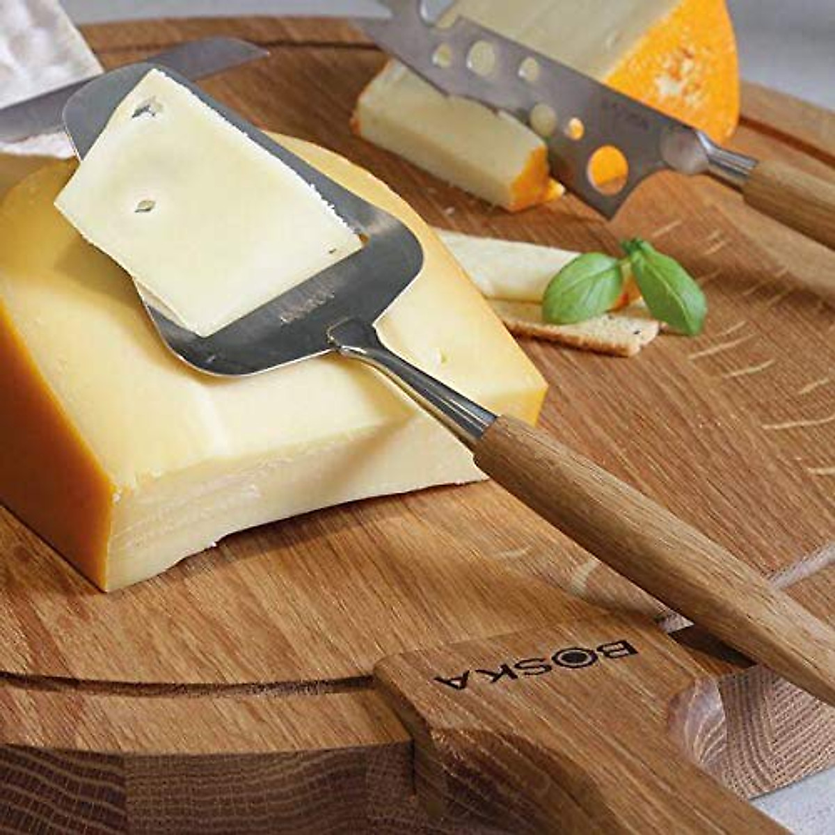 Boska Holland Cheese Slicer and Plane w. European Oak Wood Handle, Flex Steel Blade, 10 Year Guarantee, Life Collection