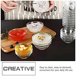 Cabilock 8pcs Glass Bowls Mini Meal Prep Bowls Clear Stackable Serving Bowls for Kitchen Prep Dessert Pudding Jelly Dips Nut Salad Candy Dishes - 2.3x1.1Inch