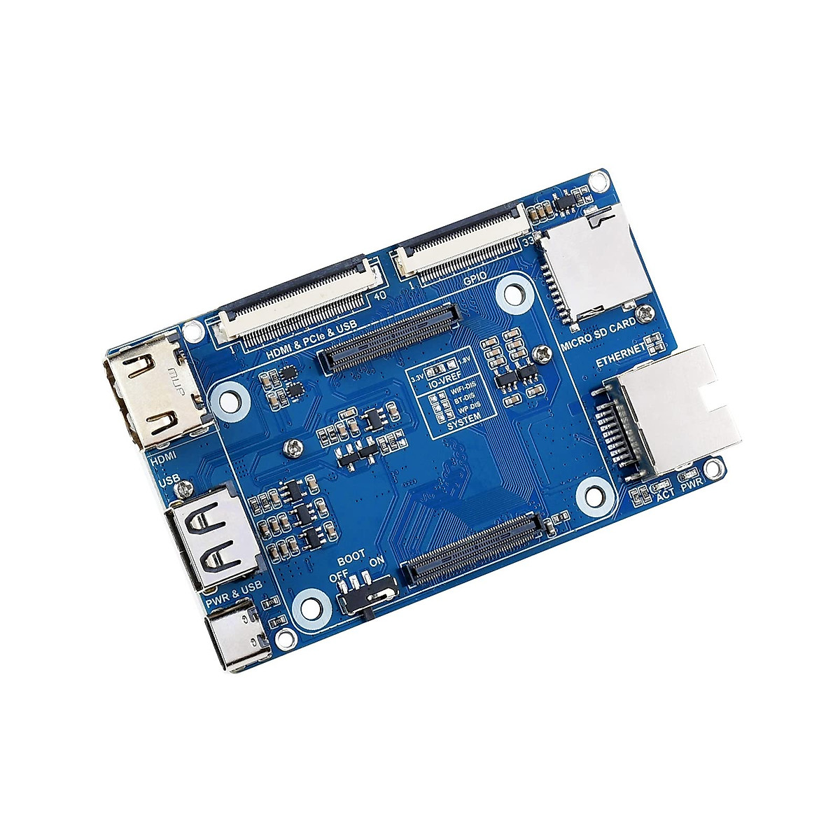 Binocular Camera Base Board + Interface Expander for Raspberry Pi Compute Module 4,Dual 8MP Camera 4K Gigabit ETH and Interfaces to Connect 40PIN GPIO HAT,M.2 Slot for SSD or Communication Module
