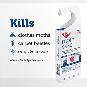 Enoz Moth Cake Kills Clothes Moths, Carpet Beetles, and Eggs and Larvae