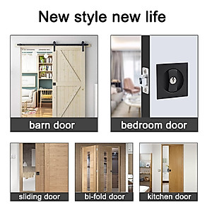LWZH Matte Black Privacy Pocket Door Lock with Keys,Square Sliding Barn Door Lock Latch,Invisible Recessed Door Lock for 1 3/8” to 2 3/16” Thickness Door