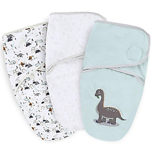 Bedsure Swaddle Blanket Baby Girl Boy, Easy Adjustable, 3 Pack Infant Sleep Sack Wrap Newborn Babies by Comfy Cubs (Small (0-3 Month) Blue White