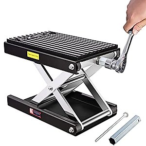CXRCY 1200 LBS Motorcycle Lift Scissor Jack Black Upgraded Dirt Bike ATV Motorcycle Hoist Stand with Ratchet Wrench,Crank Handle,Thickened Rubber Pad,Wide Deck