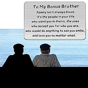 bobauna Bonus Brother Engraved Wallet Card Family Isn't Always Blood Brother in Law Wedding Gift (bonus brother card)
