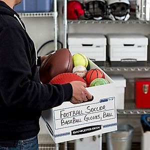 Bankers Box 0071301 STOR/File Storage Box with Lift-Off Lid, Letter/Legal, 12 x 10 x 15 Inches, White, 12 Pack