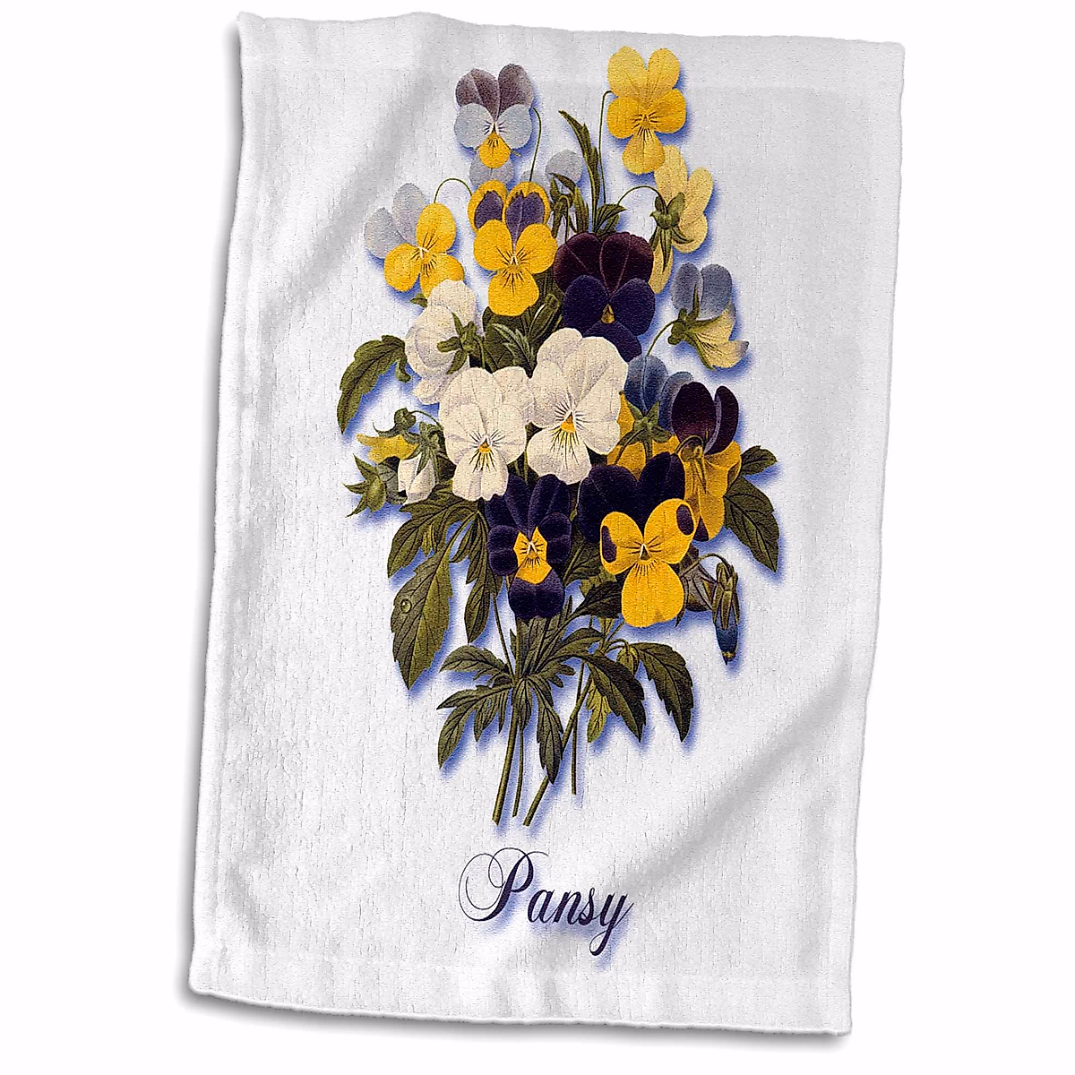 3dRose Bouquet of Pretty Pansies in White, Yellow, Lavender and Purple - Towels (twl-173068-1)