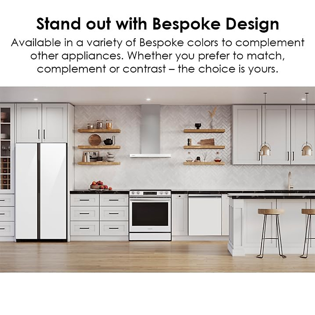 Samsung 30" Bespoke Smart Wall Mount Hood in Clean Grey, NK30CB600WCGAA