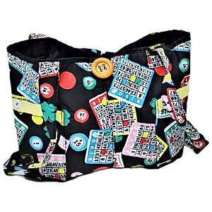 Fashionable Quilted Bingo Bag w/ One Large and Three Small Interior Pockets