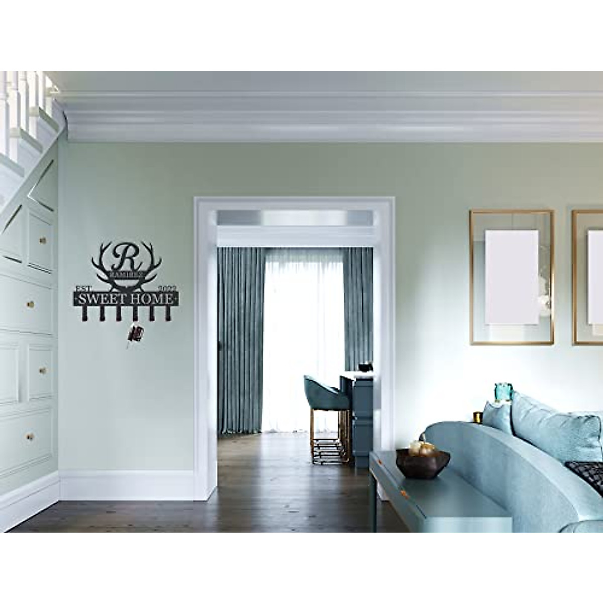 Key Hooks for Wall, Personalized Key Holder for Wall, Key Holder Coat Rack, Rustic Key Holder for Wall, Antler Key Holder Simple and Practical Key Hooks, Key Holder Wall Hanging, Custom Name Key Rack