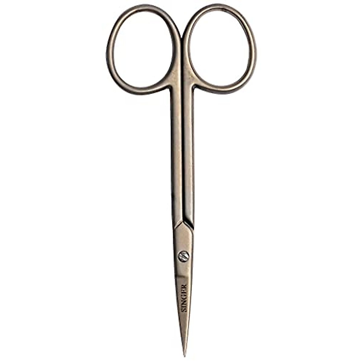 SINGER 4 Inch Forged Embroidery Scissors with Curved Tip for Sewing, Cross-Stiching, Crafts, & More (Titanium Coated, 1-Pack)