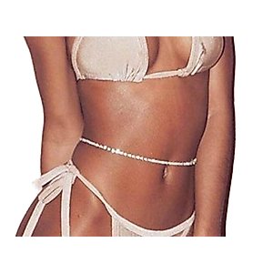 wekicici Wekicici Layered Waist Chain Rhinestone Belly Chains Costume Crystal Body Accessories for Women and Girls(Gold), single layer
