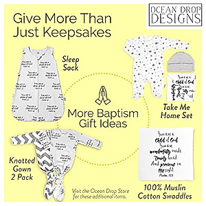 Ocean Drop Designs Newborn Sleep Sack (10-18 lbs) - Christian Baby Gifts - 100% Cotton