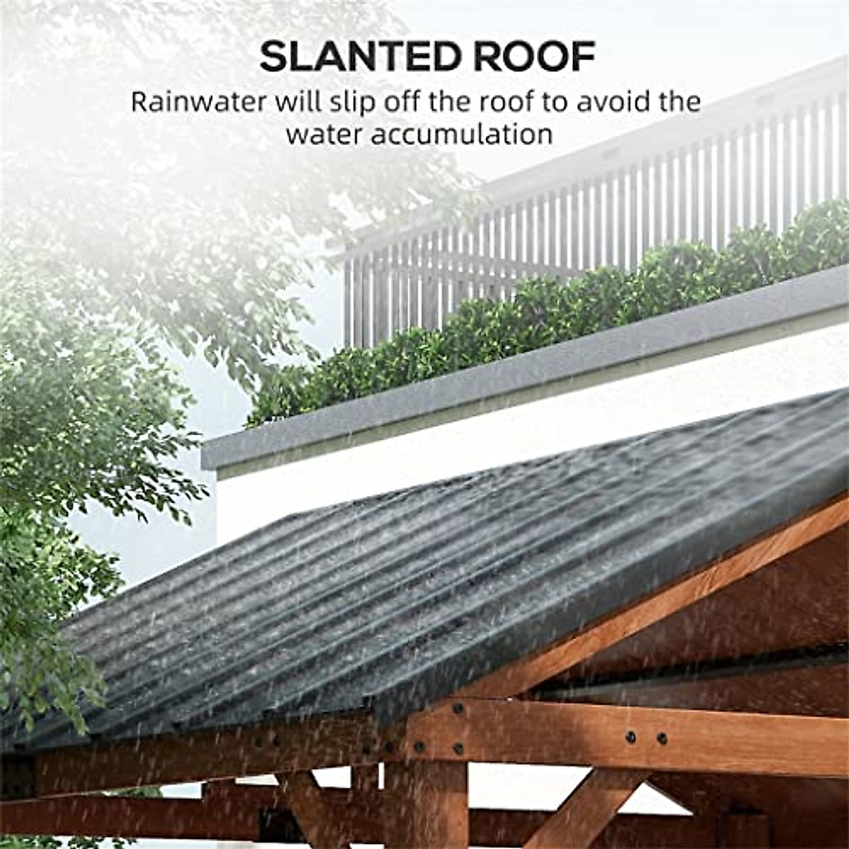 BHVXW 12' x 11' Hardtop Gazebo with Wood Frame and Waterproof Asphalt roof, Gazebo Canopy for Garden, Patio, Backyard