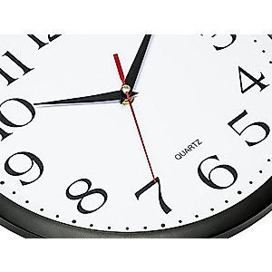 Wall Clock, 12-Inch Silent Non-Ticking Easy to Read, Quartz, Battery Operated, Analog, for Classroom, Office, Kitchen, Bedroom,
