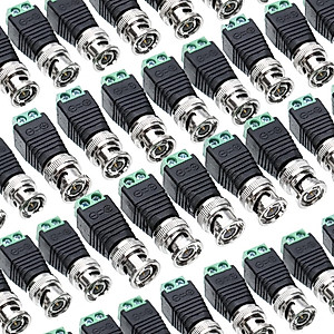 ACBalun83 28 Count Gold-Plated BNC Male-to-Male Coaxial Cat5/Cat6 Camera CCTV Security Camera Connector Adapter