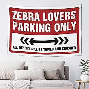 Bedroom Door Decorations Zebra Lovers Parking Only Tapestry Space Decorations Beer Decorations for Man Cave (Size : 75X100CM)