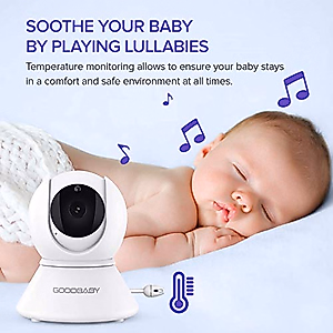 GoodBaby Baby Monitor with Remote Pan-Tilt-Zoom Camera|Keep Babies Safe with 3.5” Large Screen, Night Vision, Talk Back, Room Temperature, Lullabies, 960ft Range1