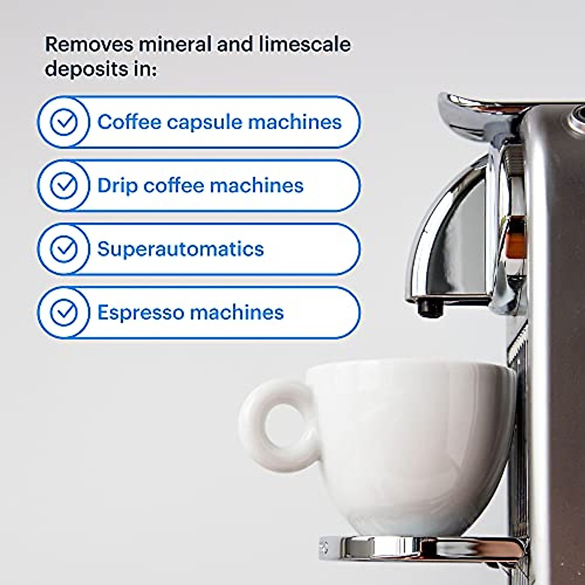Universal Descaling Solution 2 Pack, (2 x 236ml / 4 Uses Total), Compatible with Breville, L'OR, Sage, Nespresso, Delonghi Single Use Coffee & Espresso Machines, Coffee Machine Descaler