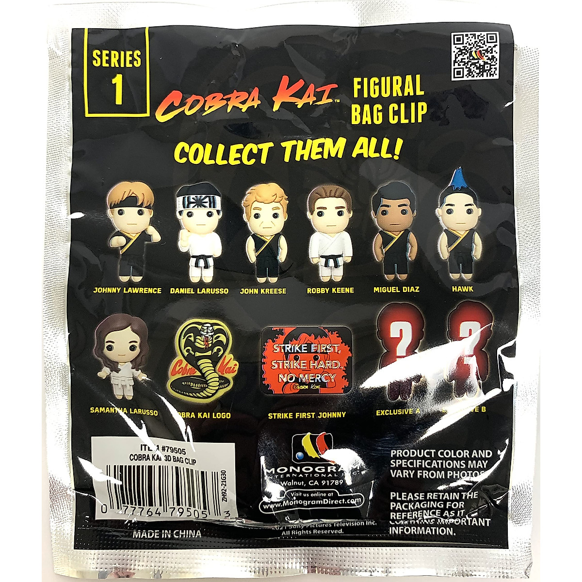 Cobra Kai Series 1 - 3D Figural Foam Bag Clip in Blind Bag - Strike First, Strike Hard, No Mercy Multicolored