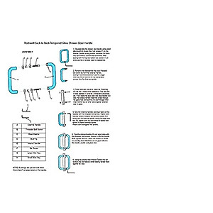 Rockwell Security Tubular Back to Back Door Pull 6 Inch Brushed Nickel Finish for Commercial and Residential Heavy Glass Frameless Shower Doors 1/4 Inch to 1/2 Inch Thick