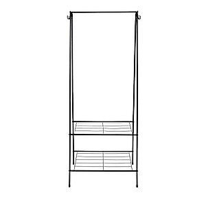 Organize It All Garment Rack with 2 Tier Shelving, Assembled Dimensions: 23. 7” x 14. 09” x 59. 06, Multi-Functional, Great for Storing Shoes, Space Saving, Freestanding,