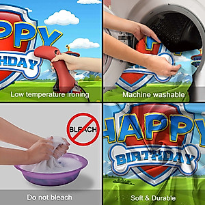 Yriujul 72x43inch Dog Paw Birthday Backdrop for Boy Girls Puppy Blue Sky Grass Photography Background Banner Baby Shower Party Decorations Photo Booth Props