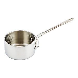 Restaurantware 2 Ounce Small Saucepan, 1 Commercial-Grade Mini Saucepan - Corrosion-Resistant, For Sauces, Dips, Or Mini Dishes, Silver Stainless Steel Tiny Saucepan, Dishwasher-Safe, Durable
