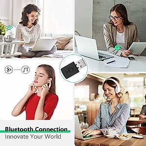 Mini Wireless USB Dongle Adapter, Bluetooth Dongle Receiver and Transmitters Connect to Any Bluetooth Audio Device Plug into for PS4 USB Slot for Desktop, Laptop, Notebook