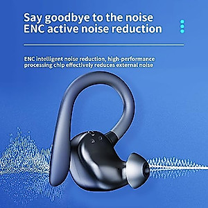 Wiykasenbos Bluetooth earpiece Open Ear Earbuds air Conduction Headphones with Microphone Noise canceling Headphones for Cell Phone IPX7 Waterproof Headphones for Sport, Running